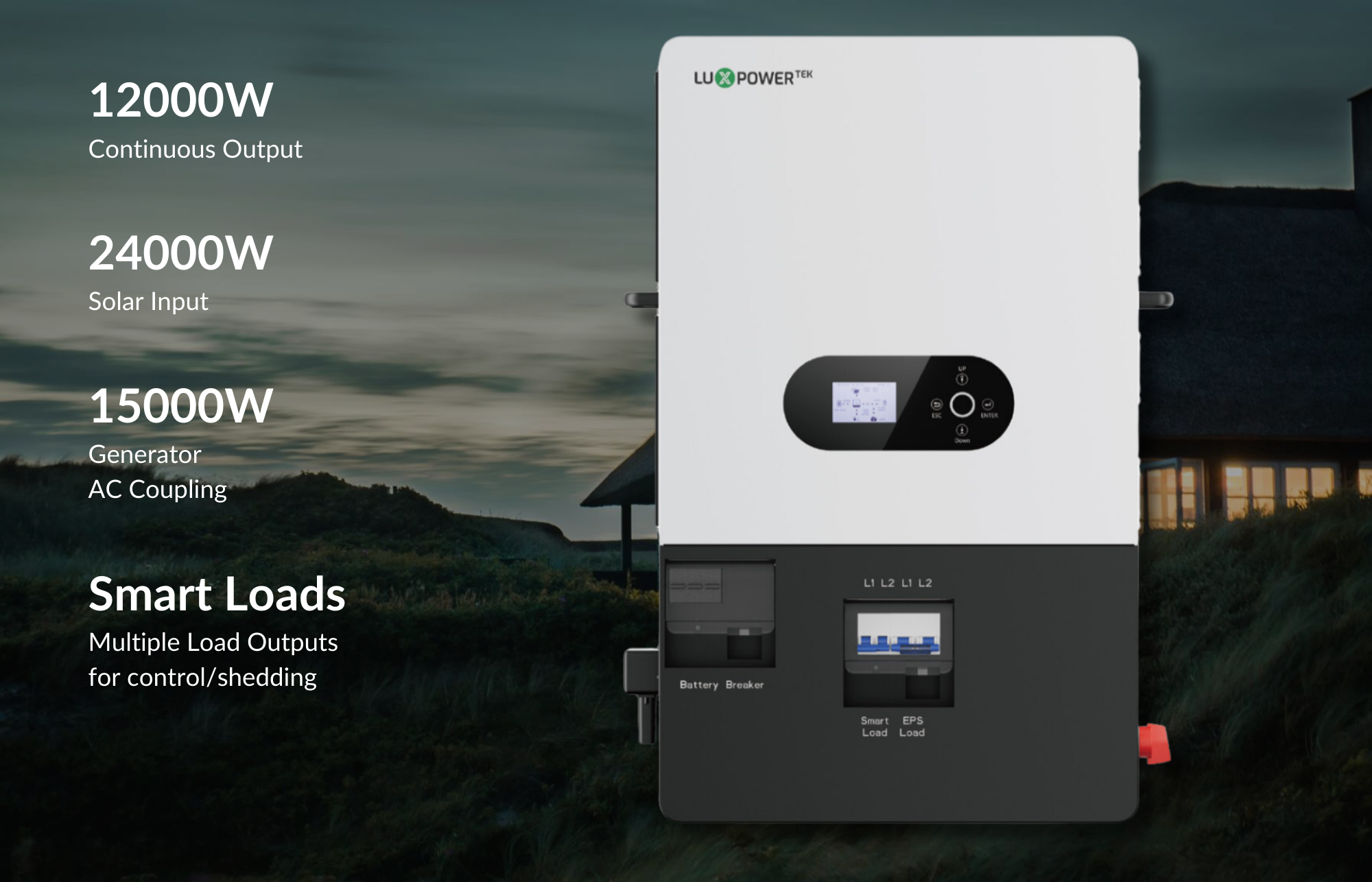 Luxpower SNA 12K Inverter | 24kW PV Input | 12000W Output | 48V 120/240V Split Phase – StackRack ...